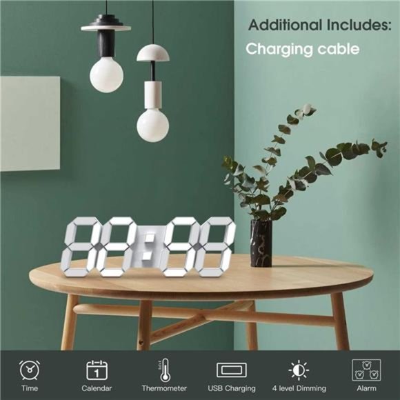 Wall Decor | 3d Led Digital Wall Clock 15 Inch With Remote Control ...
